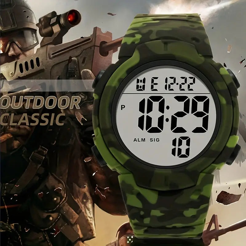 Watches Camouflage Digital Watch For Men, Waterproof Sport LED ...