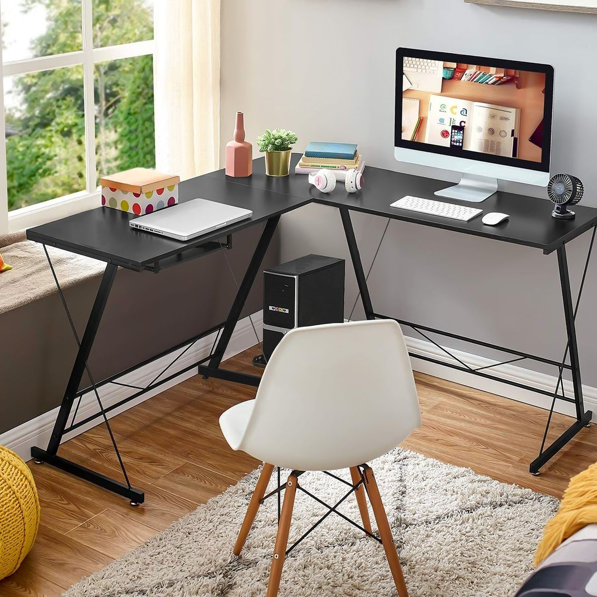 Office Desks Emerson Computer Desk Corner Desk - Black – Pacific Sales