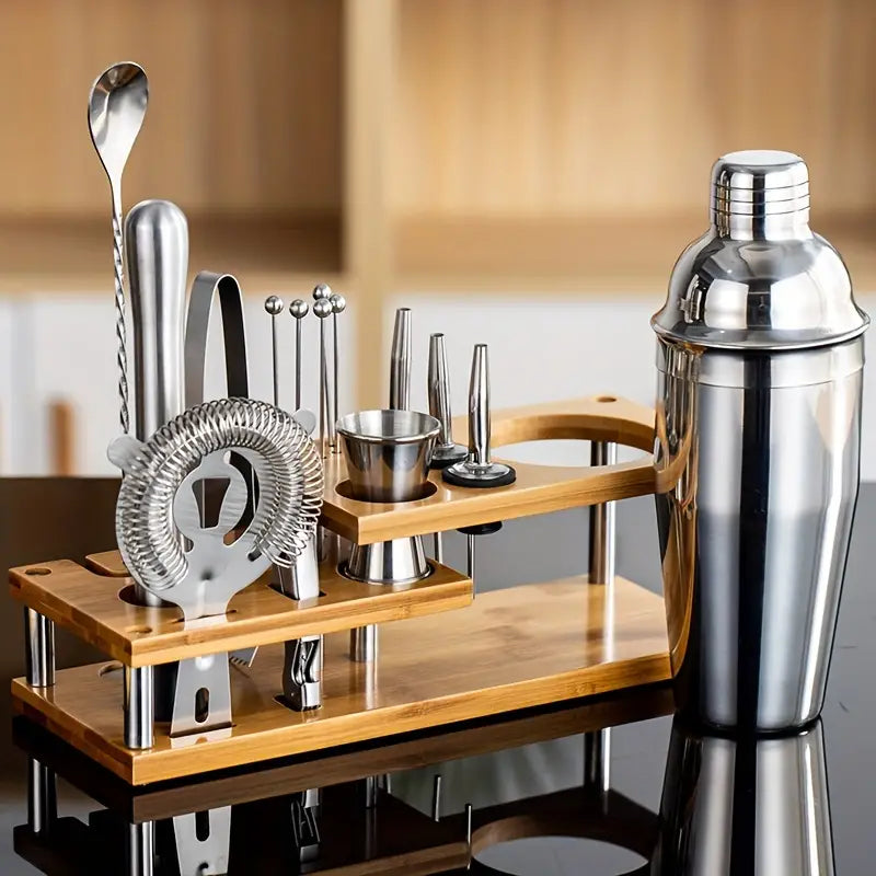 Bar Stainless Steel Cocktail Shaker Set - 16 Piece 750ml Cocktail Shak ...