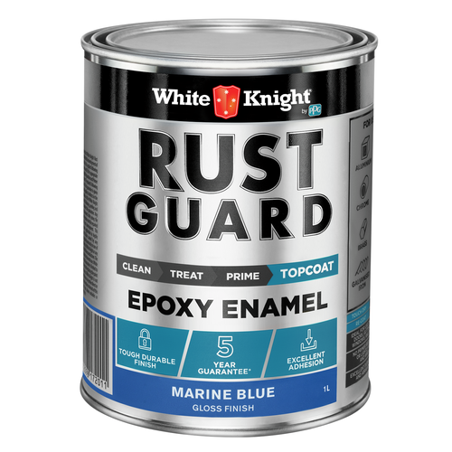 Painting White Knight 1L Marine Blue Rust Guard Epoxy Enamel Paint ...